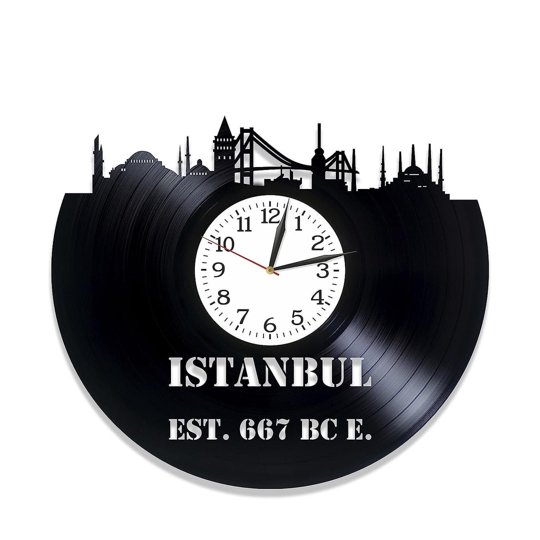Istanbul Turkey Vinyl Record Clock Cities Art Vintage Wall Decor for ...
