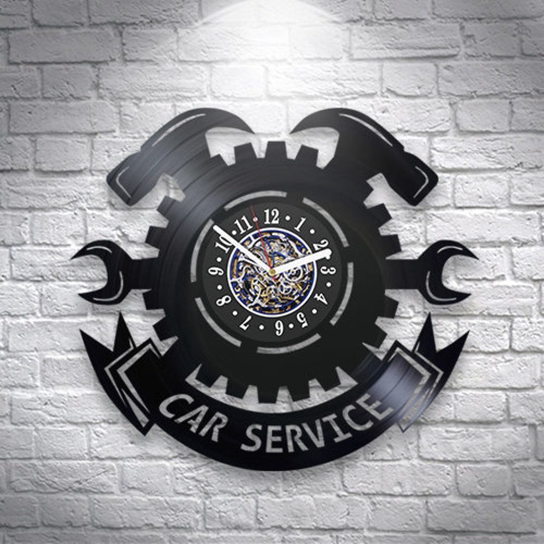 Car Service Personalized Wall Clock Made From Vinyl Record, Unique Gift ...