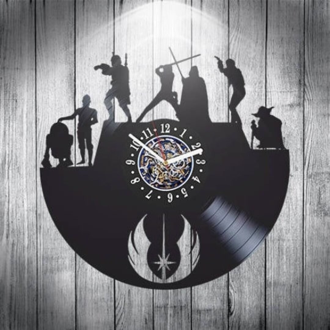 Star Wars Movie Wall Clock Made From Vinyl Record, Star Wars Logo ...