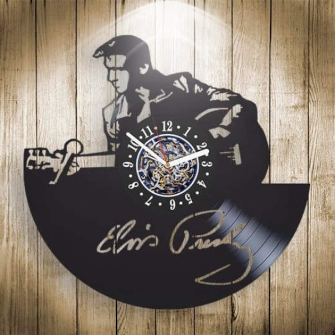 Elvis Presley Wall Clock Made From Vinyl Record, Vintage Music Wall Art ...