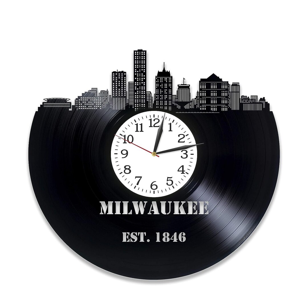 Milwaukee Wisconsin Vinyl Record Wall Clock Vintage Decor for Home ...