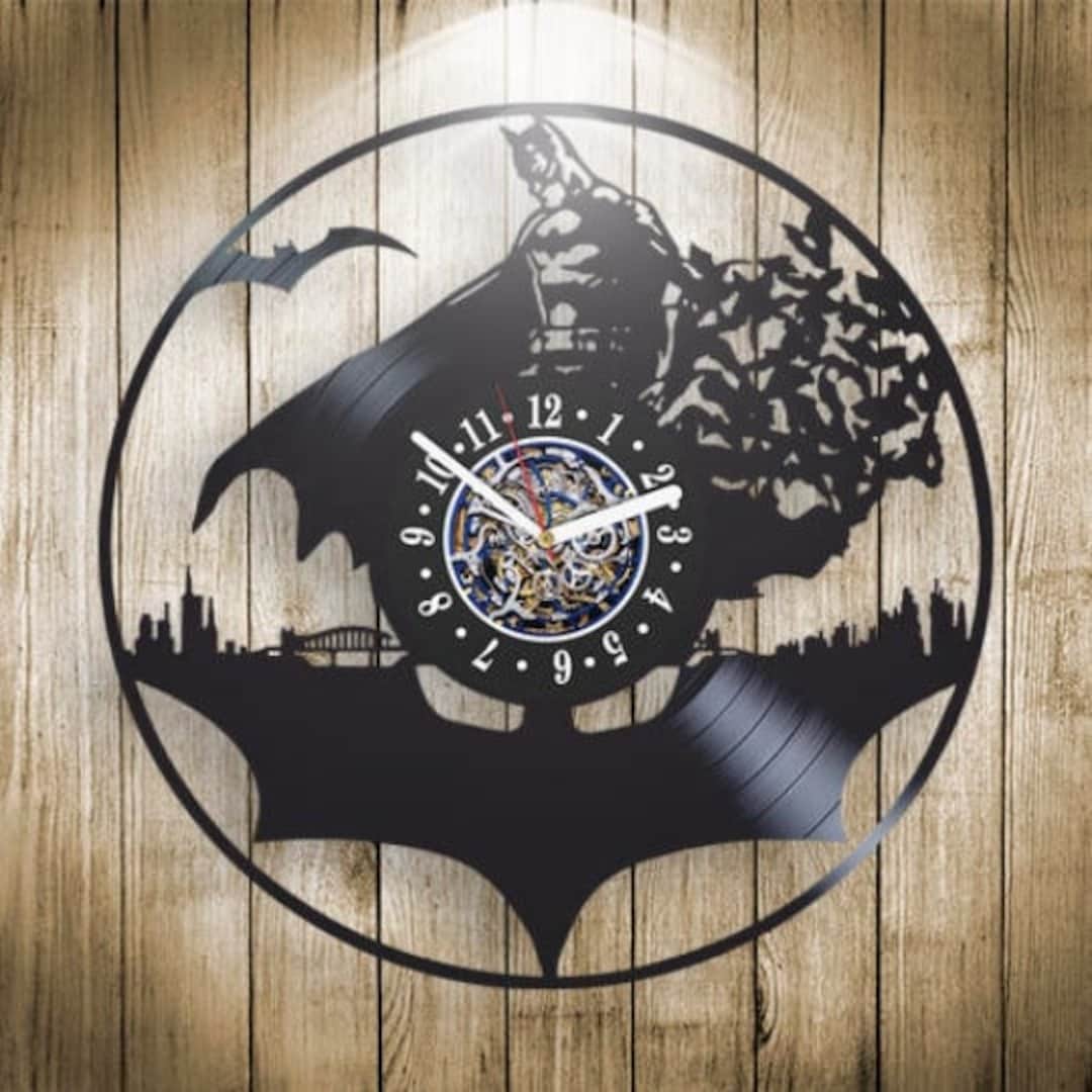 Superhero Comics Wall Clock Made From Vinyl Record, Modern Wall Hanging ...