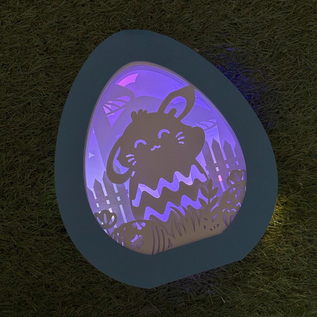 3D Easter Bunny Paper Lantern SVG | Layered Easter Egg Shadow Box | DIY Cricut Easter Craft ...