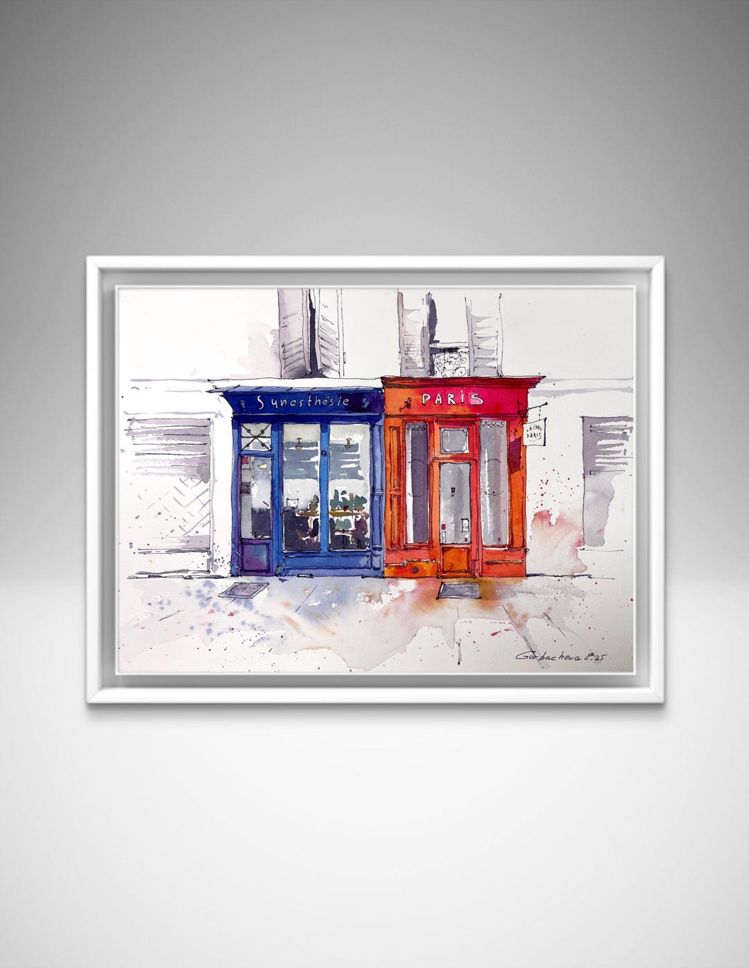 Original Paris Storefront Watercolor Painting: French Urban Sketch ...