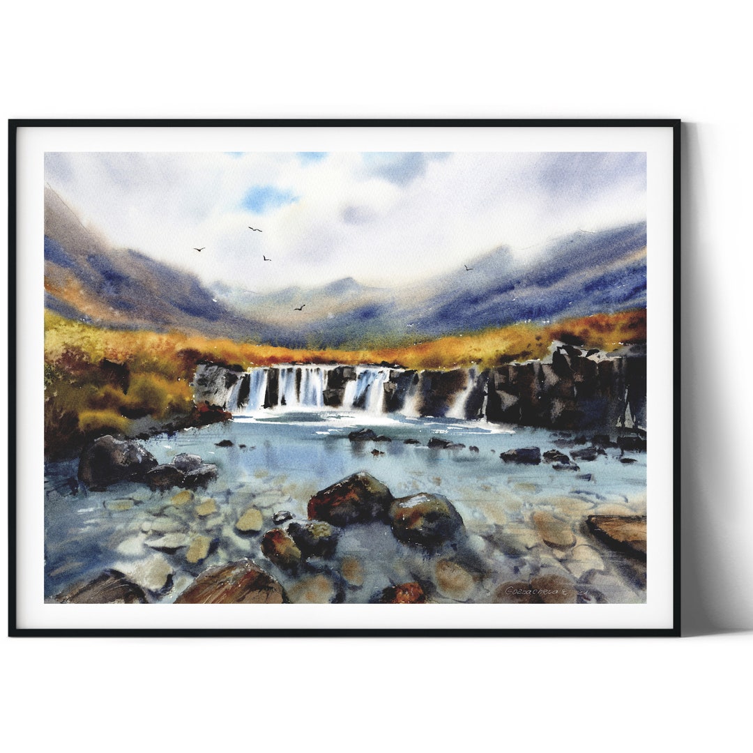 Icelandic Waterfalls Art Print - Museum Quality Canvas & Art Paper ...