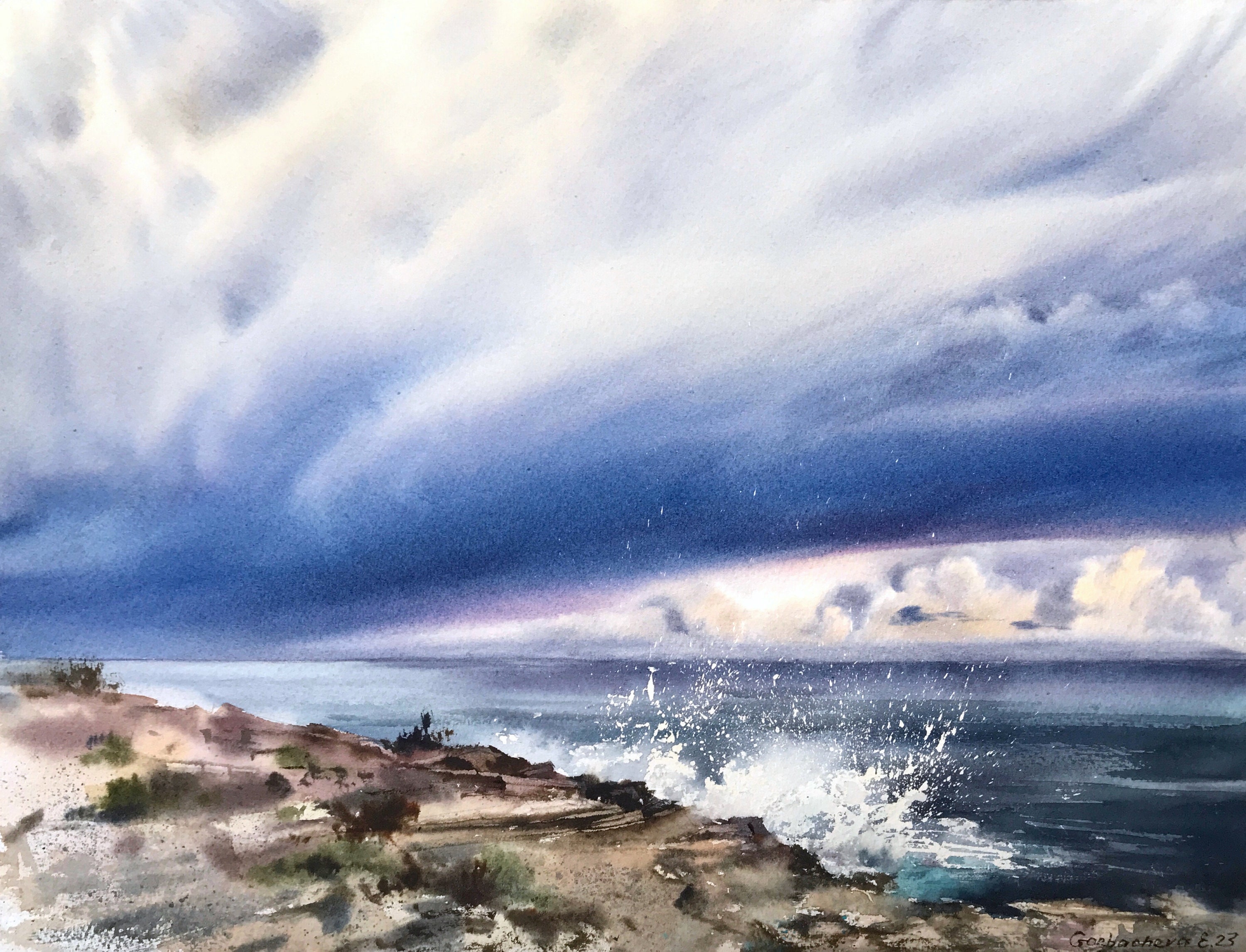 Ocean Storm Clouds Painting