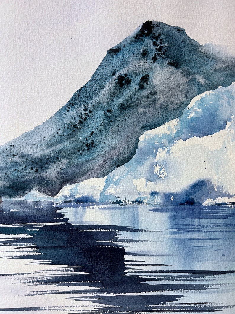 Antarctic Iceberg Watercolor: Original Seascape Painting, Adventure ...