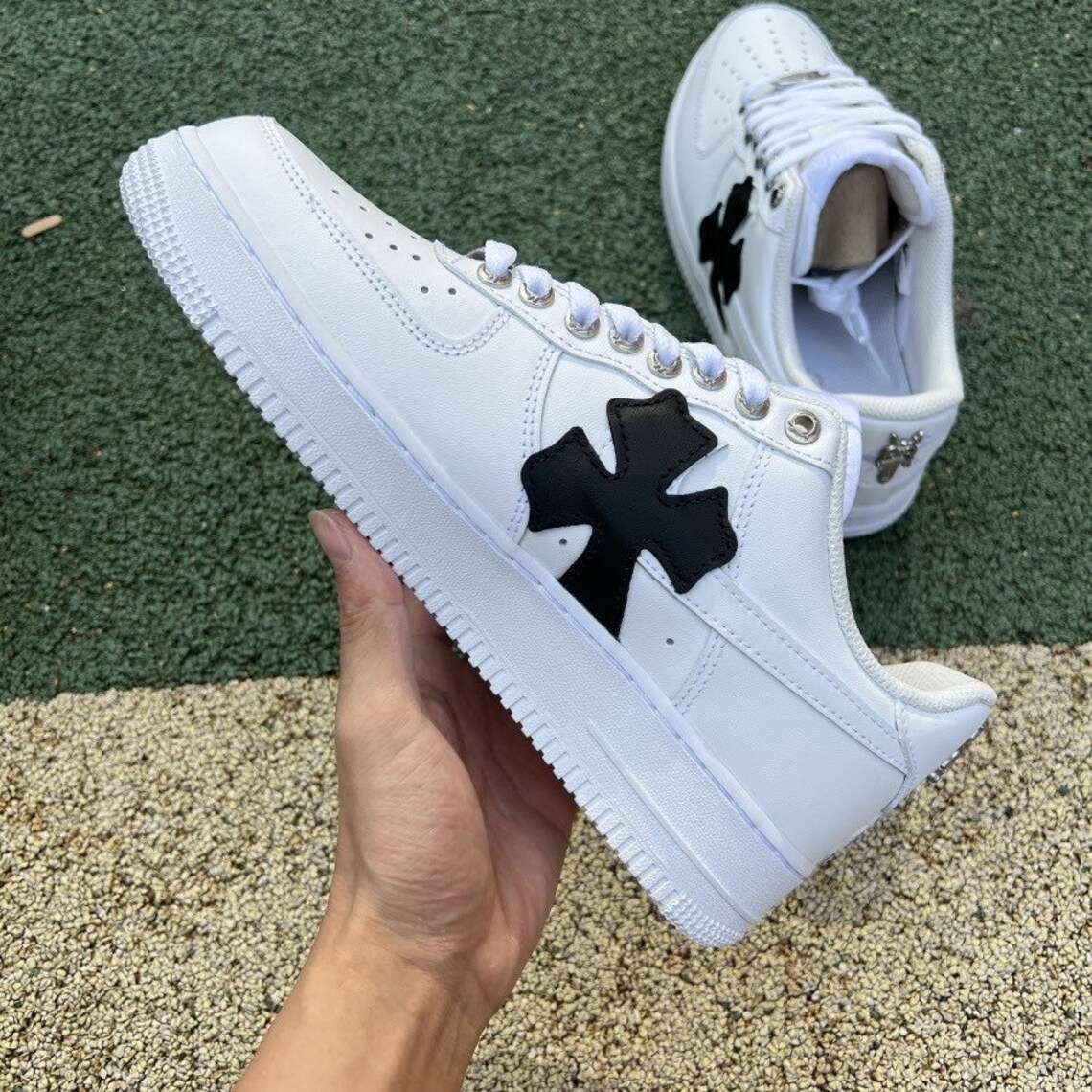 Custom Chrome Cross Air Force 1 Sneakers - Etsy