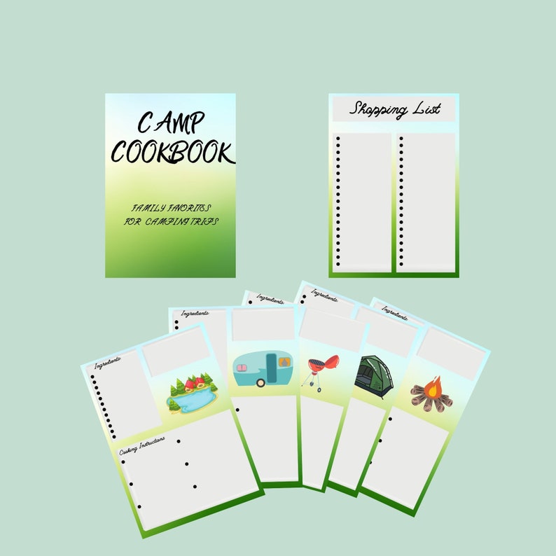 Printable Camp Cookbook Template, Camp Recipe Book, Family Favorite ...