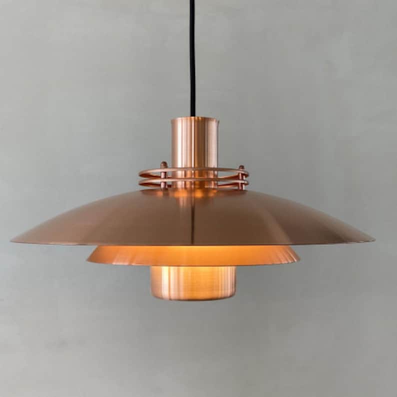 Hanglamp Massief Rose Koper Form-light Denmark Jaren 70 - Etsy
