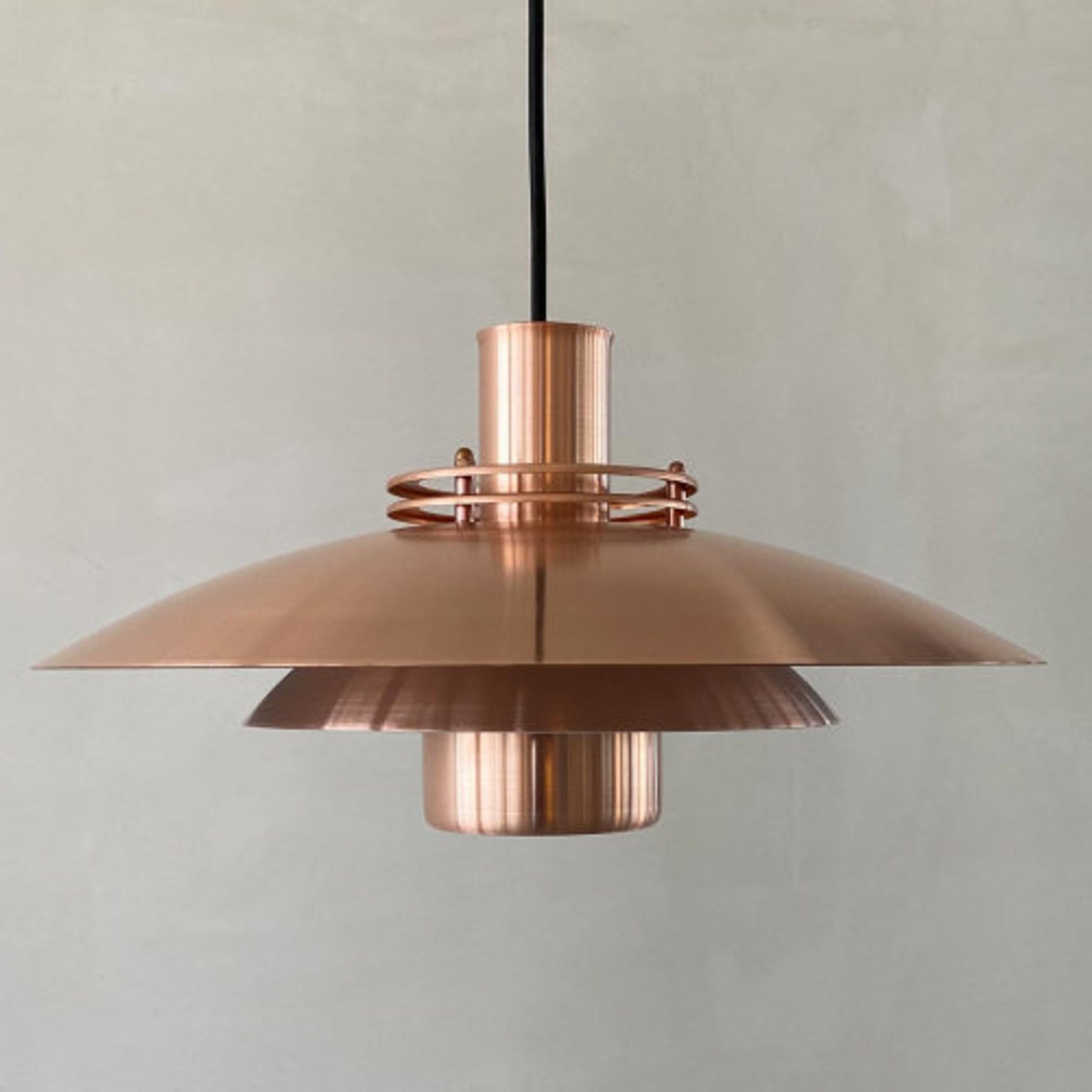 Hanglamp Massief Rose Koper Form-light Denmark Jaren 70 - Etsy