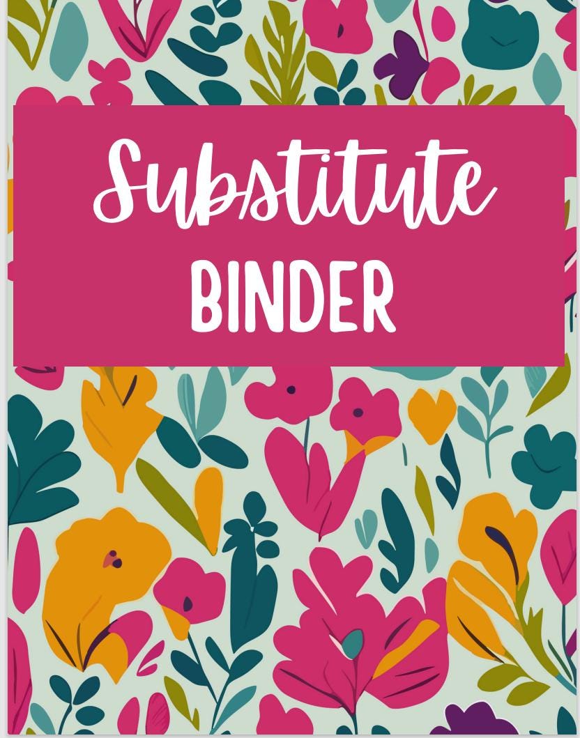 Editable Substitute Teacher Binder | Sub Plans & Forms | Canva Template ...