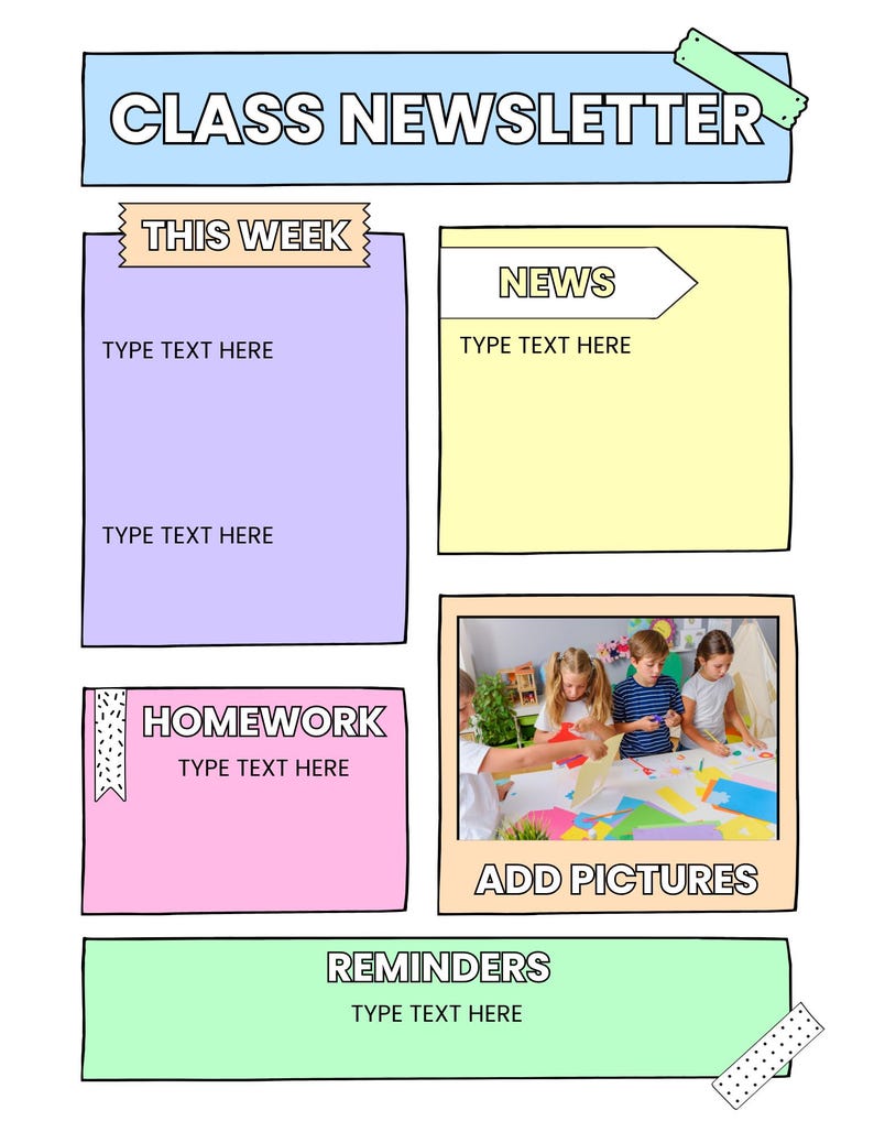 Editable Class Newsletter Template | Teacher Weekly Newsletter PDF - Etsy