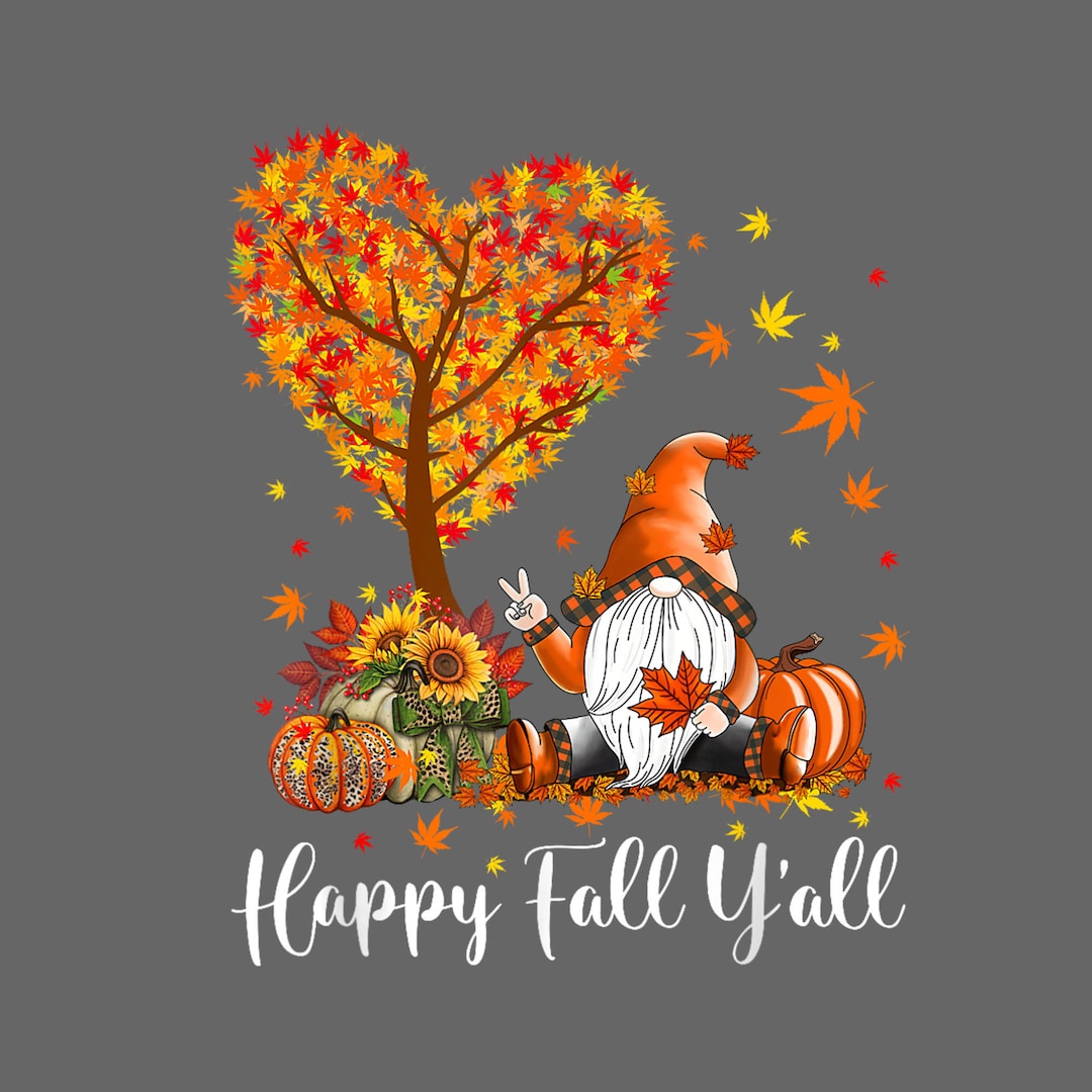 Happy Fall Y'all Gnomes Pumpkin Autumn Vibes (Download Now) - Etsy