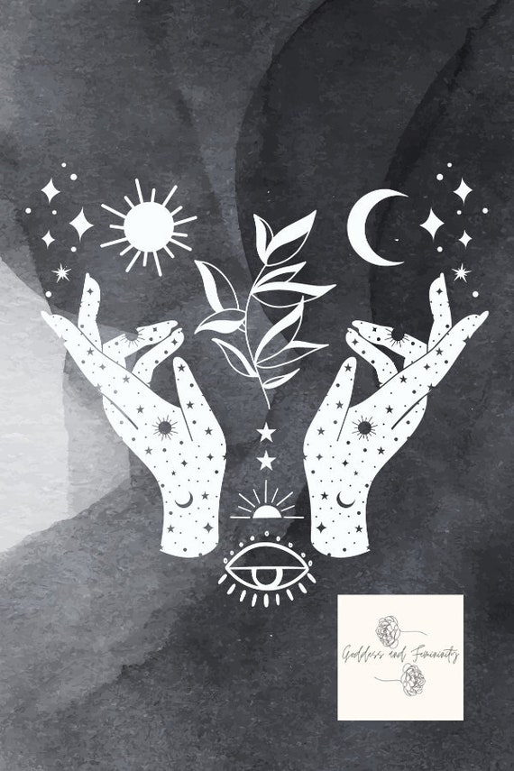 Sun and Moon Witch Wall Art Digital Download Witchcraft - Etsy
