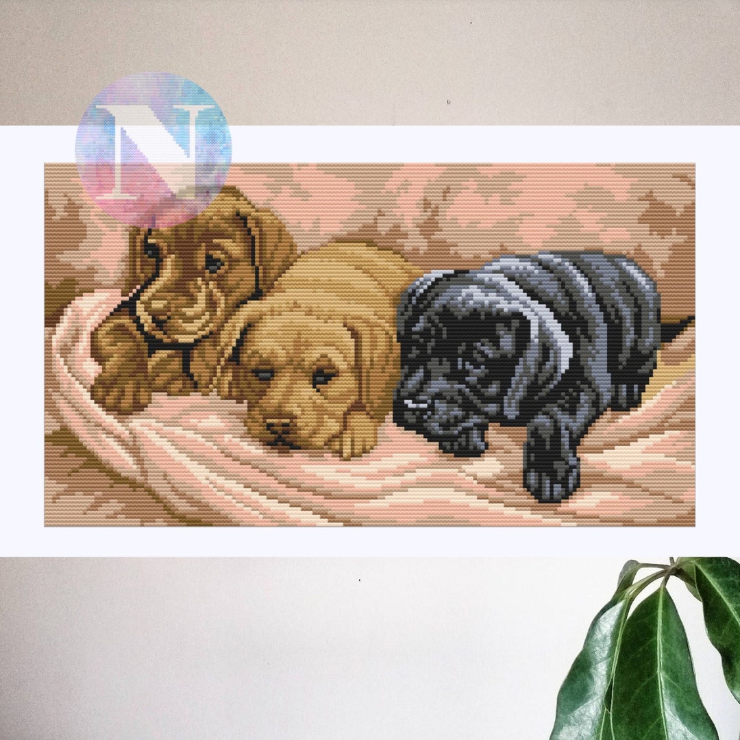 Puppies, Cross Stitch PDF Pattern, Instant Download - Etsy