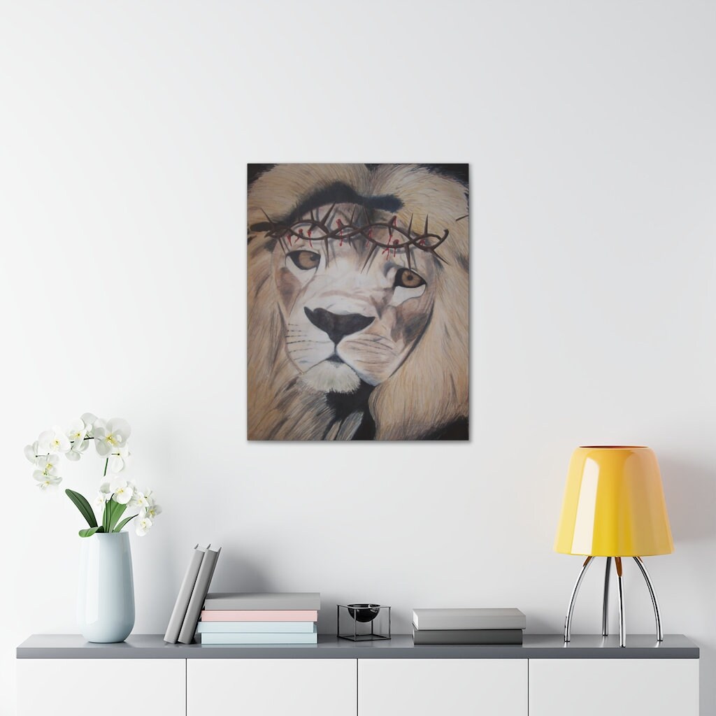 Lion of Judah Canvas Gallery Wraps, Original Art Print, Christian Art ...
