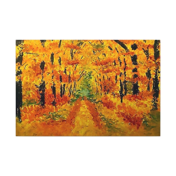 Autumn Walk Original Oil Pastel Painting Print Home Decor - Etsy