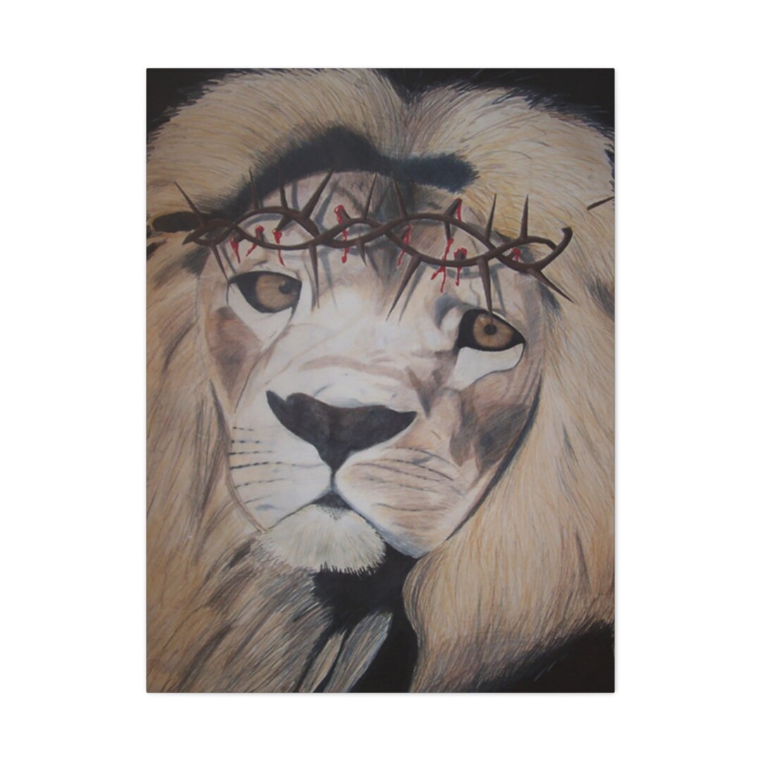 Lion of Judah Canvas Gallery Wraps, Original Art Print, Christian Art ...