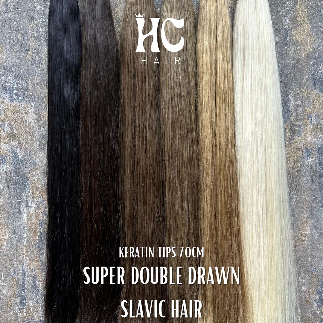 Super Premium Slavic Russian Human Hair Flat Tips Extensions - 6 Colors ...