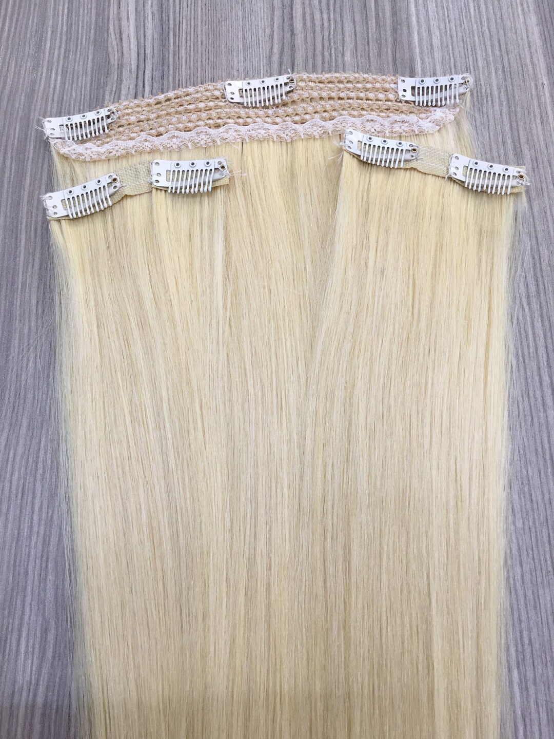 Natural Uzbek Human Blonde Wefted Clip-in Hair 55 Cm-22 Inch / 70 Cm-28 ...