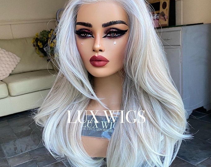 Stephanie. Blonde Lace Front Wig. Light Ash Blonde Wig With Platinum ...