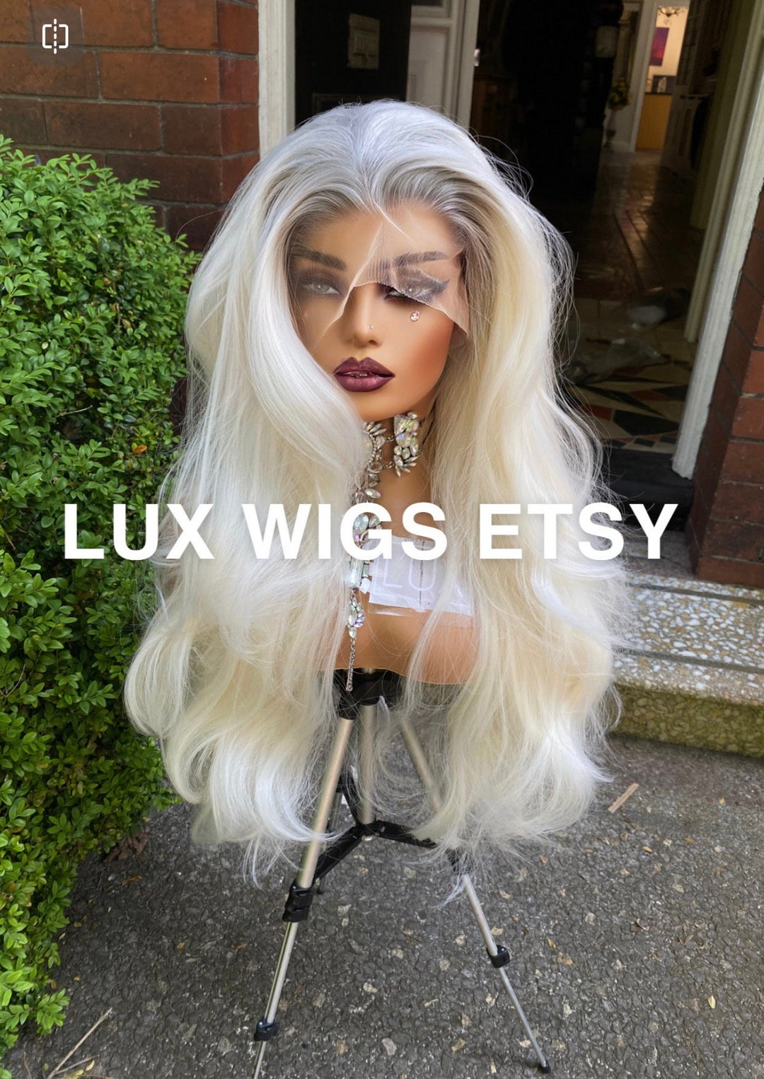 Cassandra Platinum Blonde Lace Front Wig. Thick Wig With Loose Curls ...