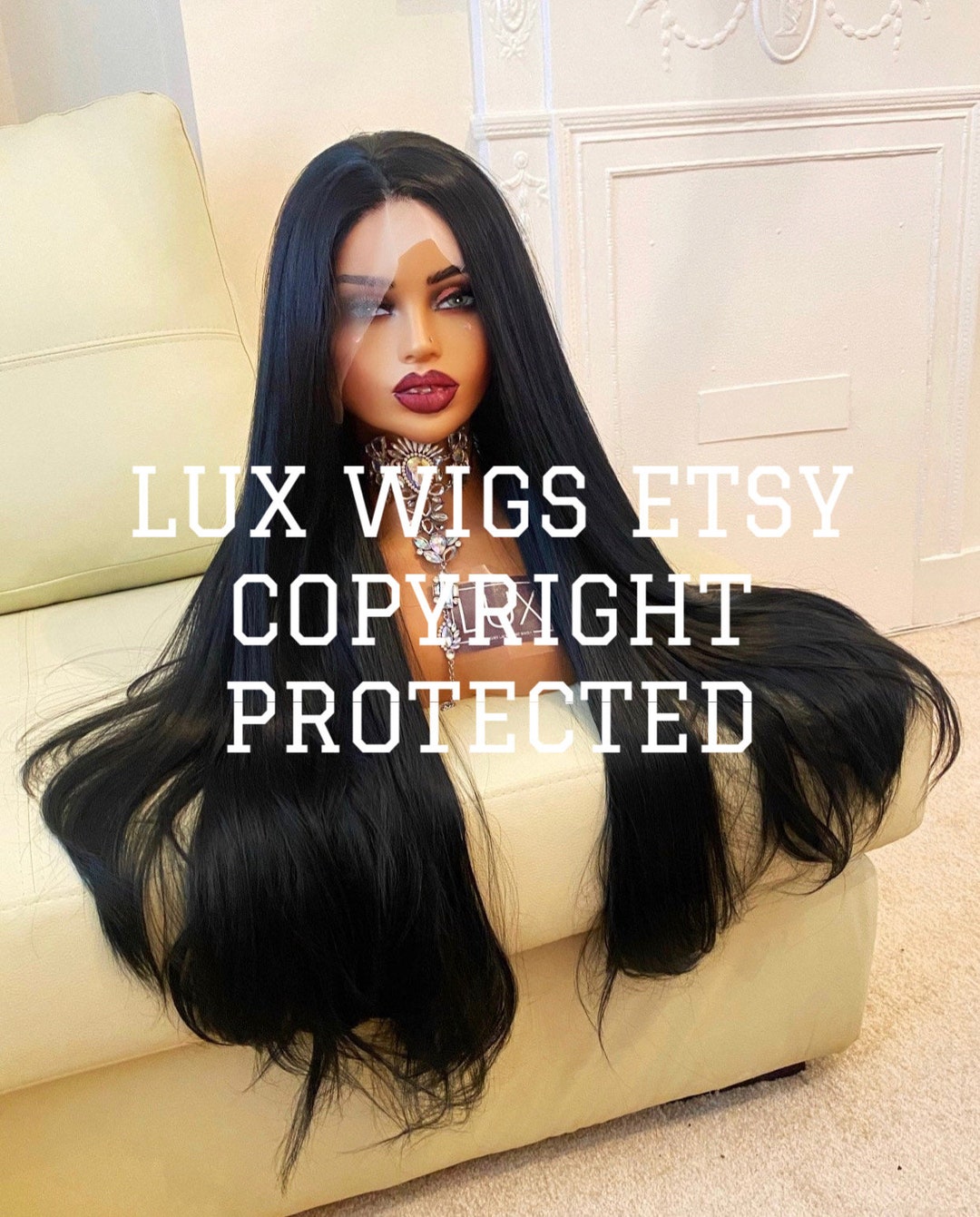 Jet. 30 Straight Jet Black Lace Front Wig Thick and Very - Etsy