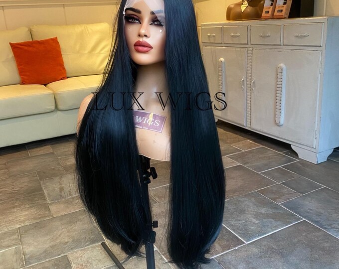 Jet 30” Straight Jet Black Lace Front Wig – Extra Thick, Glueless ...