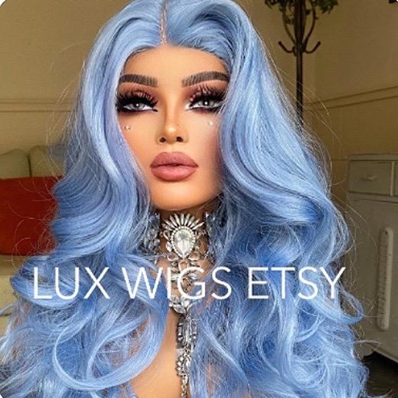 Blue Lace Front Wig - Etsy