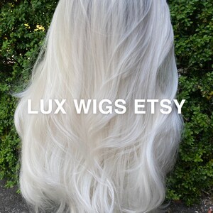 Cassandra. Platinum Blonde Lace Front Wig. Thick Blonde Wig. Grey Roots ...