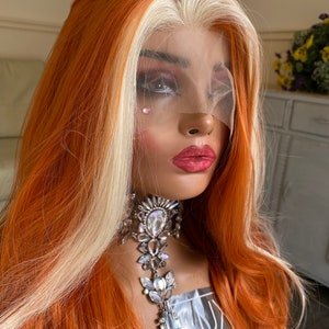 Fiona. Ginger Lace Front Wig. 26 Inch Long. Ginger Wig With Blonde ...