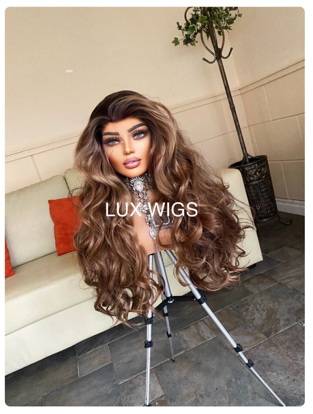 Sofia. Brown Wig. Chocolate Brown Wig. Honey Highlight Wig. Brown Lace ...