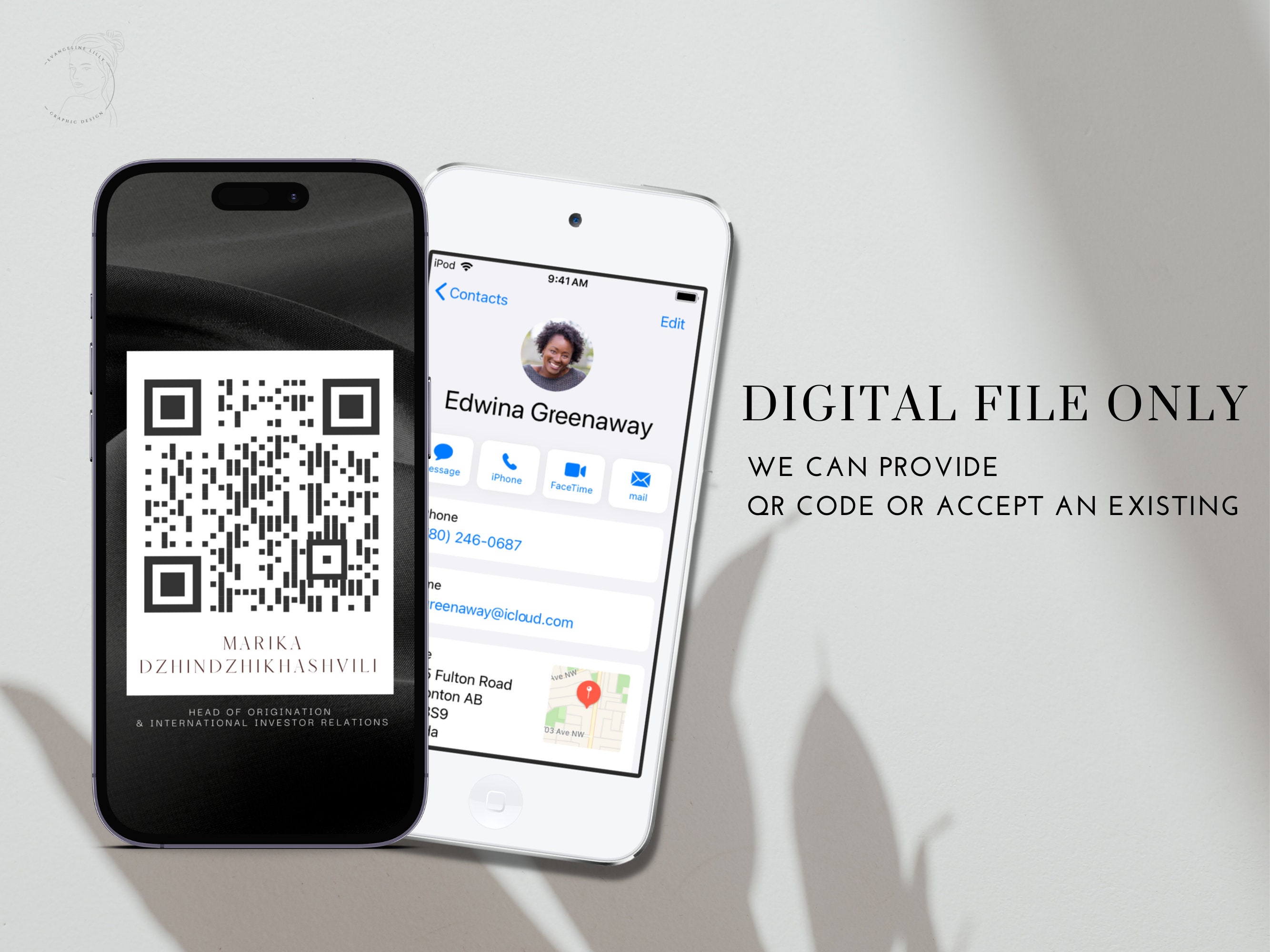 QR Code Business Card, Digital Business Card With QR Code, QR Code, E ...