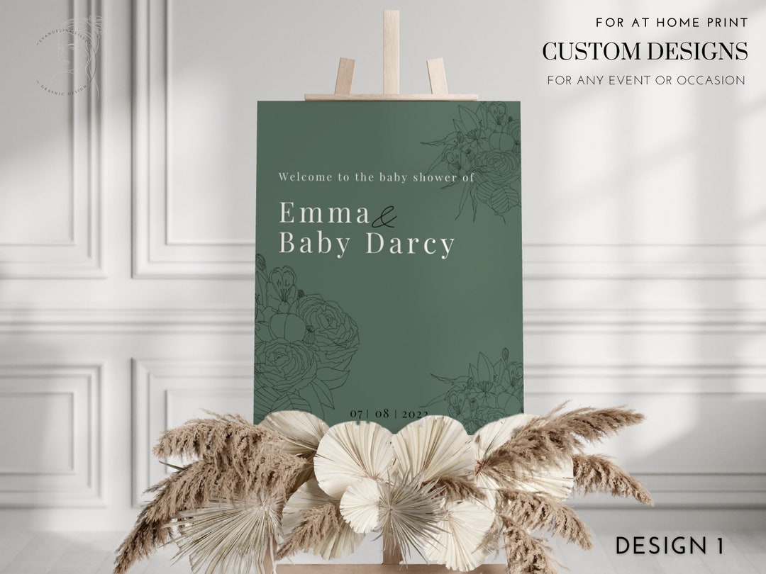 Custom Welcome Sign, Green Welcome, Welcome Sign Template, Eucalyptus ...