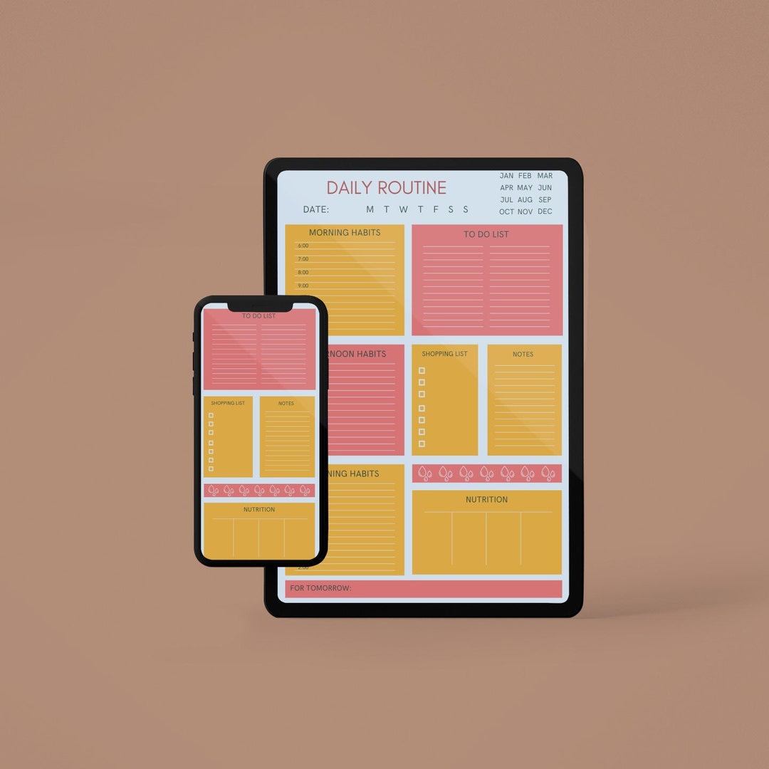 daily-routine-planner-printable-journal-routine-tracker-etsy-uk
