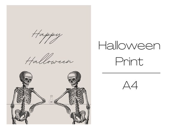 Skeleton Bar Instant Download and Print A4 Artwork Halloween - Etsy