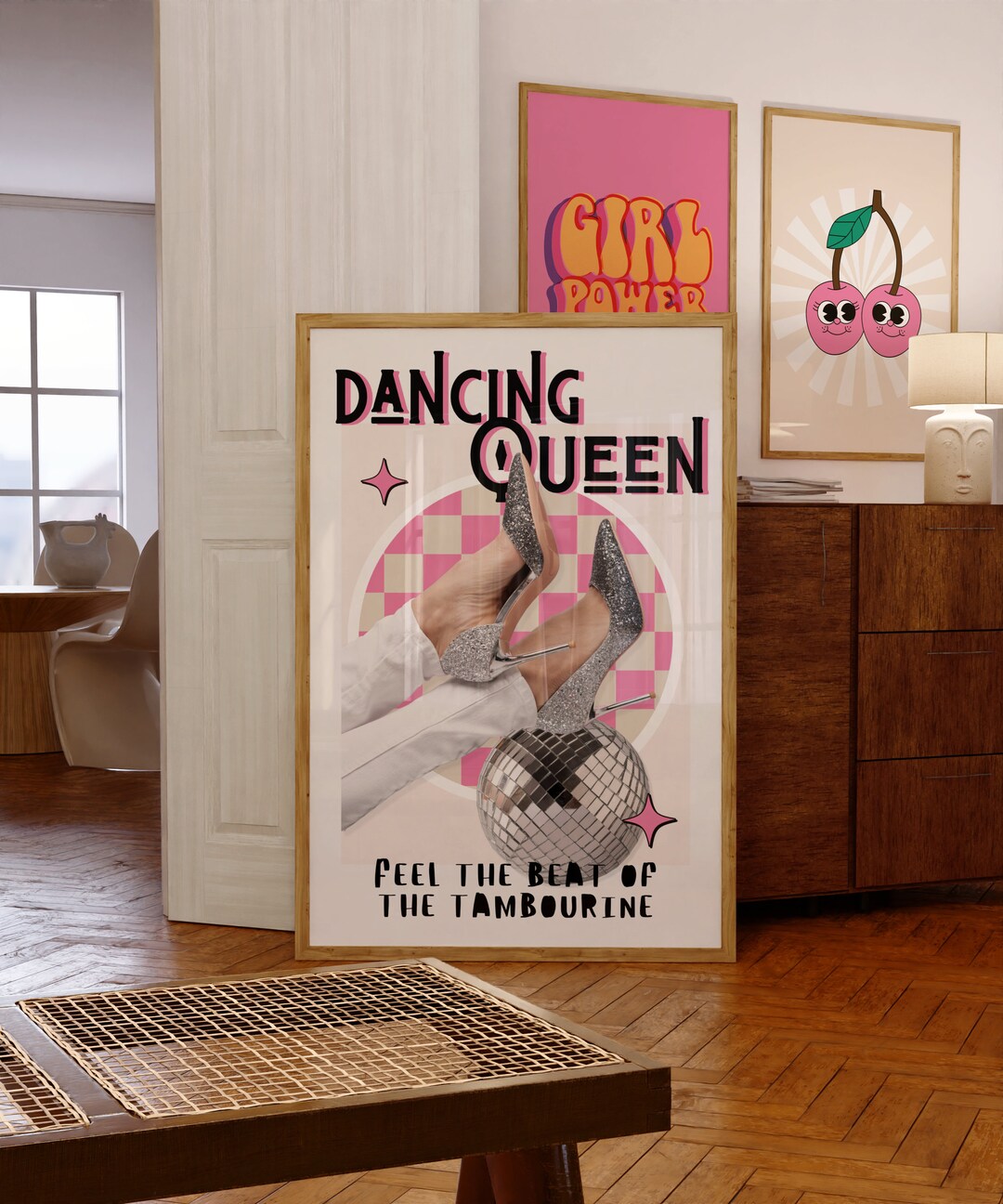 Retro Dancing Queen Poster, Disco Ball, Maximalist, Preppy Poster, Wall ...
