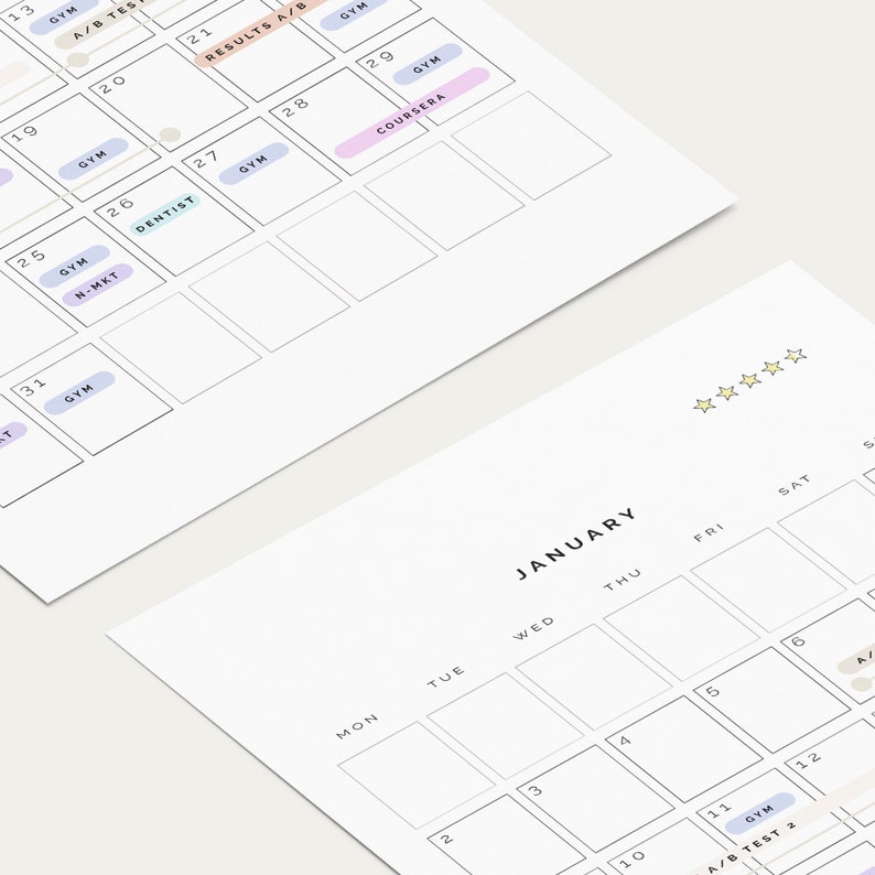 Calendar 2023 Printable, Minimalist Calendar, Monthly Planner, Monthly ...