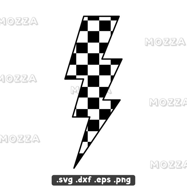 Checkered Lightning Bolt Png - Etsy