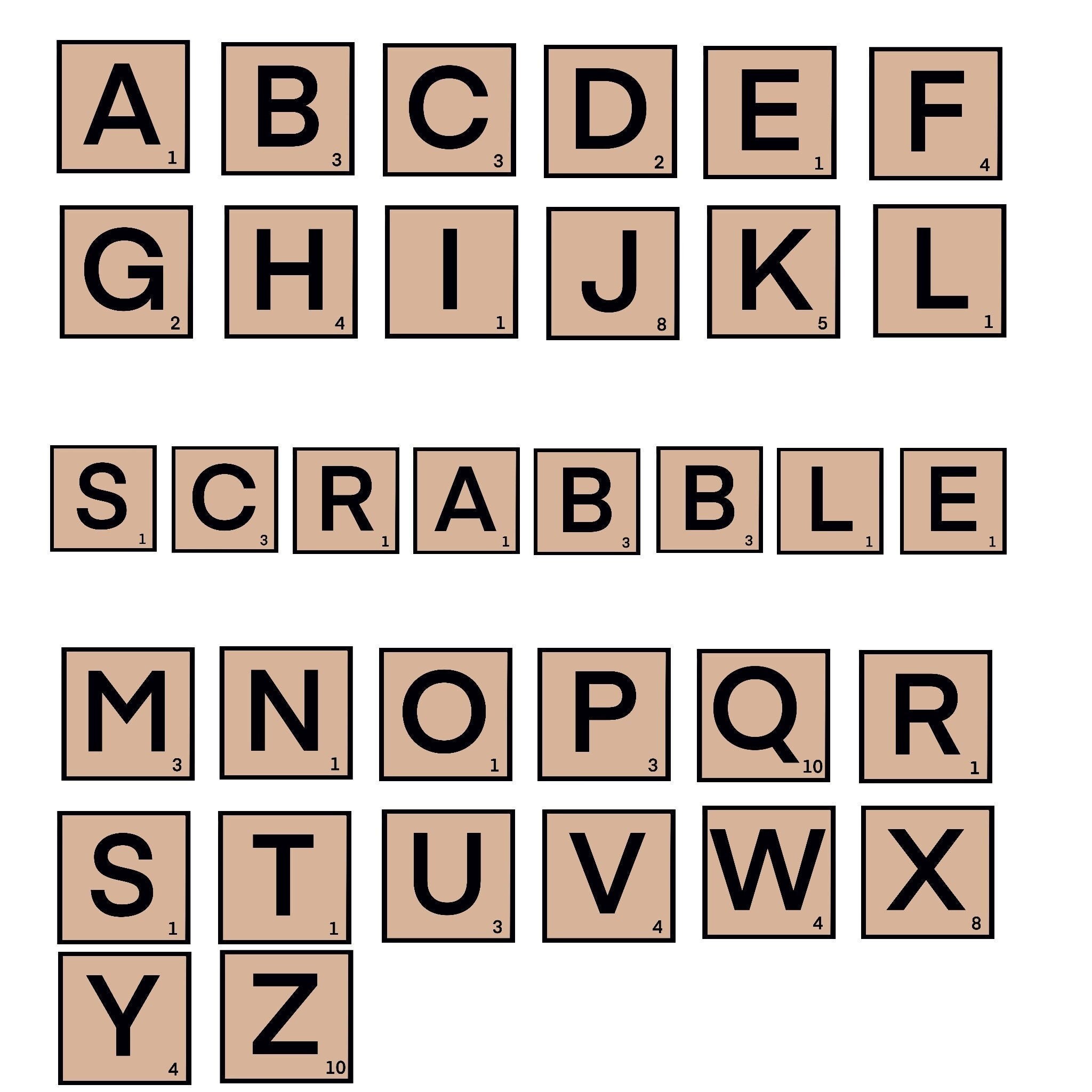 Scrabble Tiles SVG and PNG Files Scrabble Tile Images for - Etsy UK