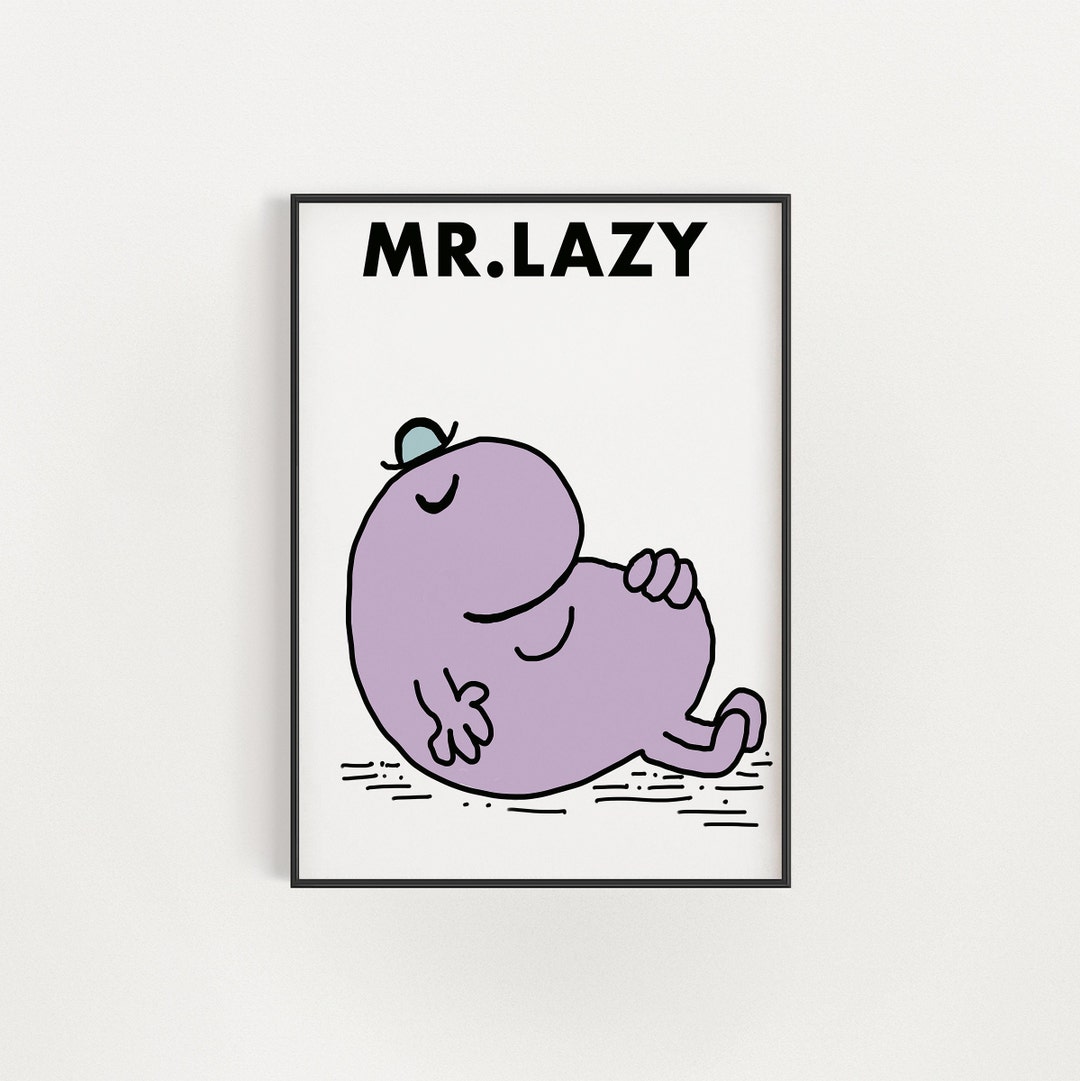 Printable Mr Men Art mr Lazy Instant Download Mr - Etsy