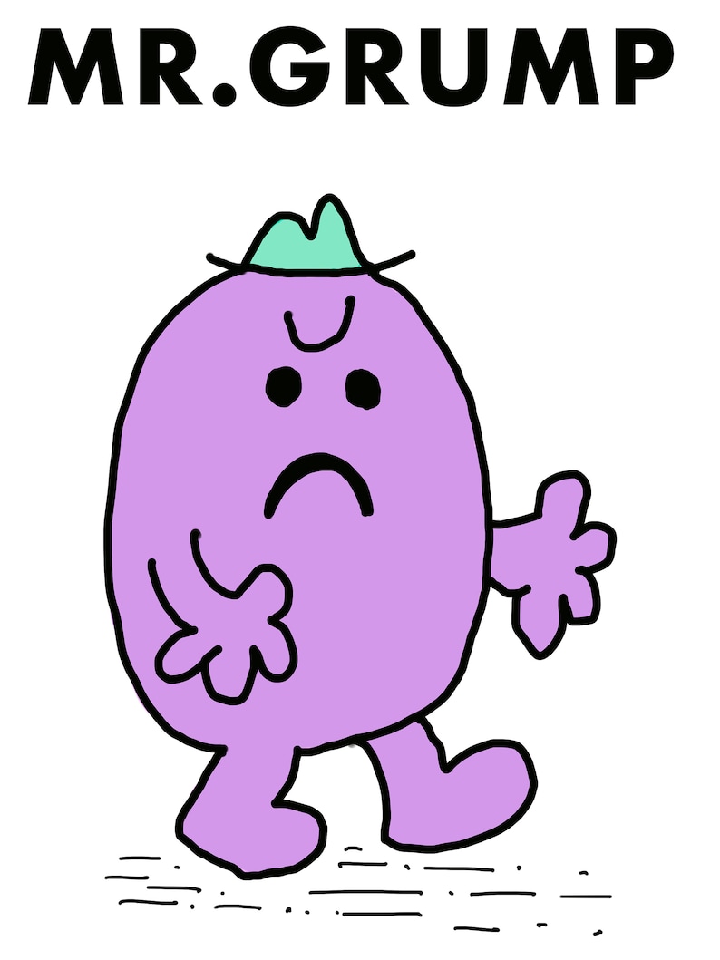Printable Mr Men Art mr Grump Instant Download Mr - Etsy Ireland