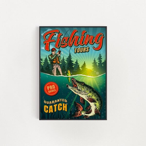 Bass Fishing Poster - Etsy