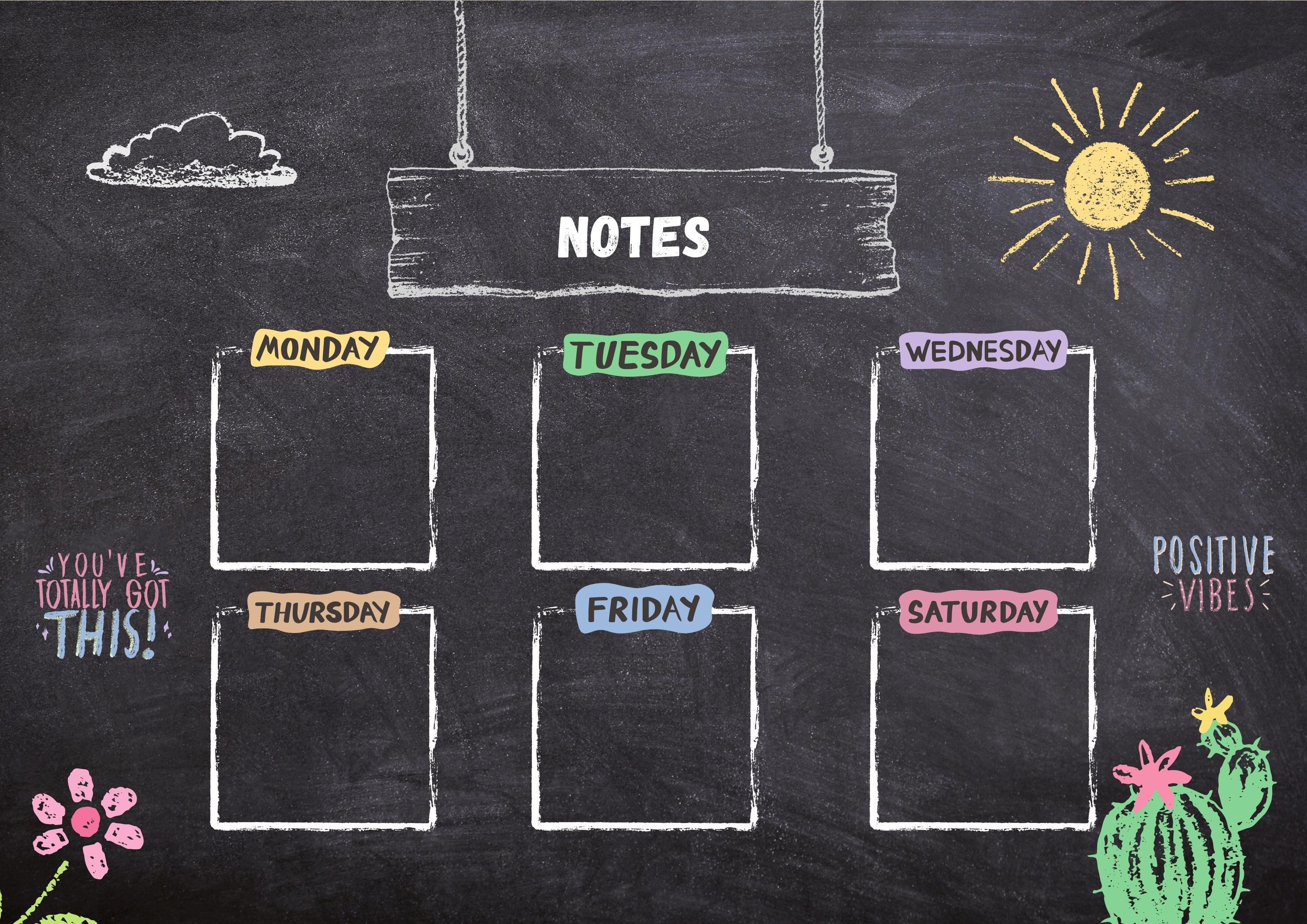 Weekly Planner Printable, PDF Notepage Printable, Note Taking, Notes ...