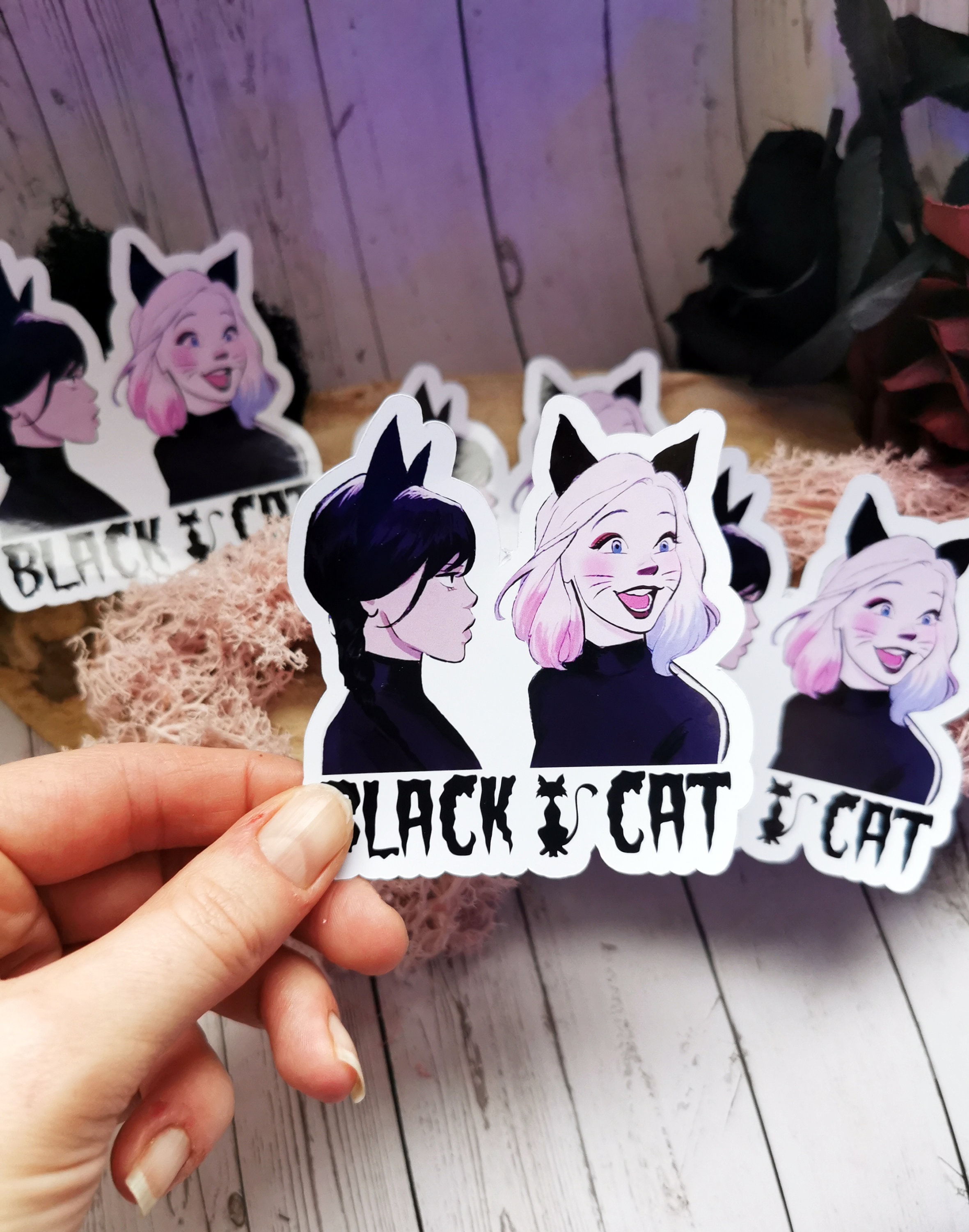 Stickers Enid Vs Wednesday Addams Sticker Designed & Sold By Ib Poulsen