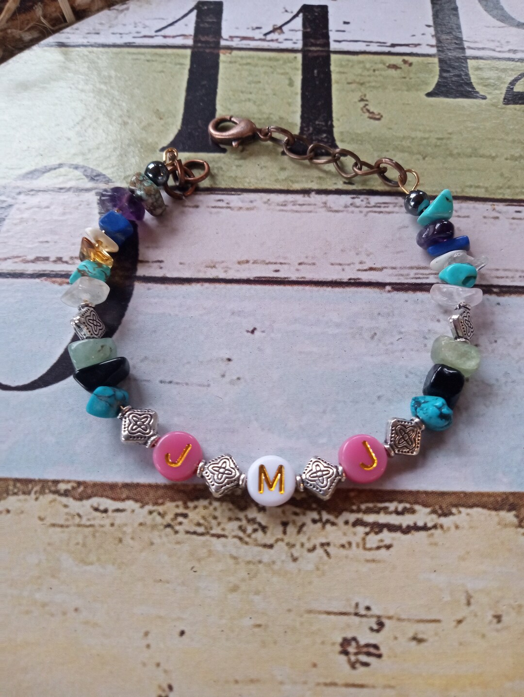 Gemstone Bangle Poem Letter Jewelry Adjustable Bracelet Fun Easter Gift ...