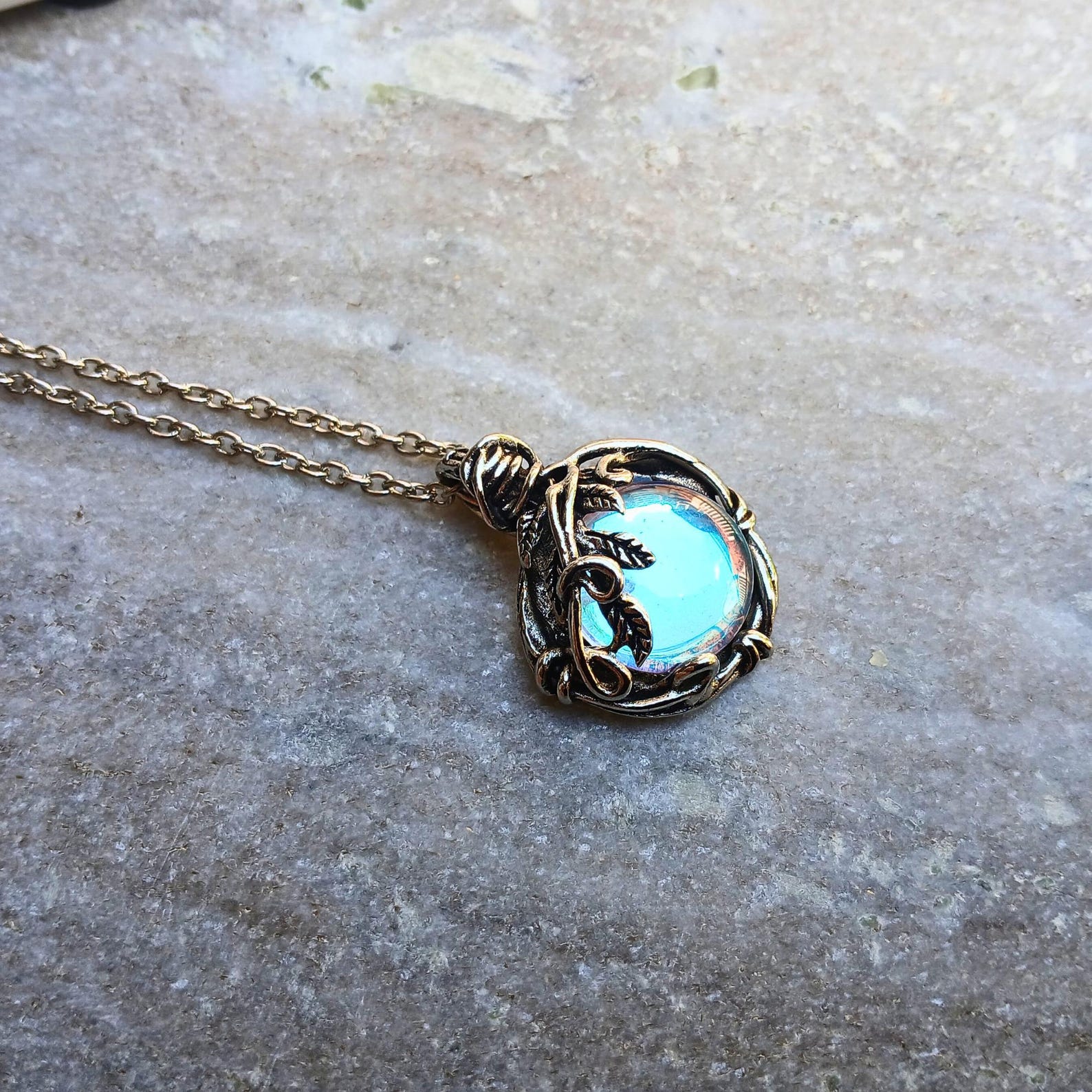 Mirror of the Elves Pendant Gem Charm Necklace Gift for Book Lover ...