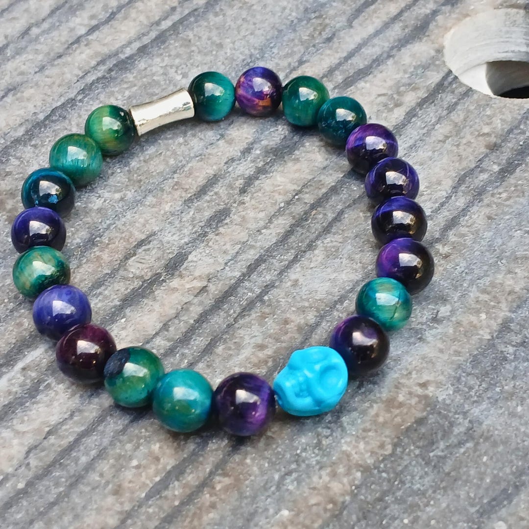 Gemstone Bracelet Memento Mori Christian Jewelry for Him Gift for Her ...