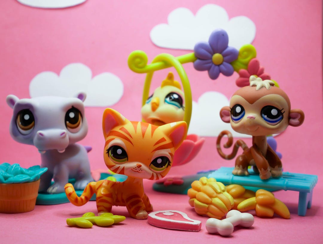 LPS Littlest Petshop Jungle Set RARE Hippo 1449, Monkey 1450, Tiger ...